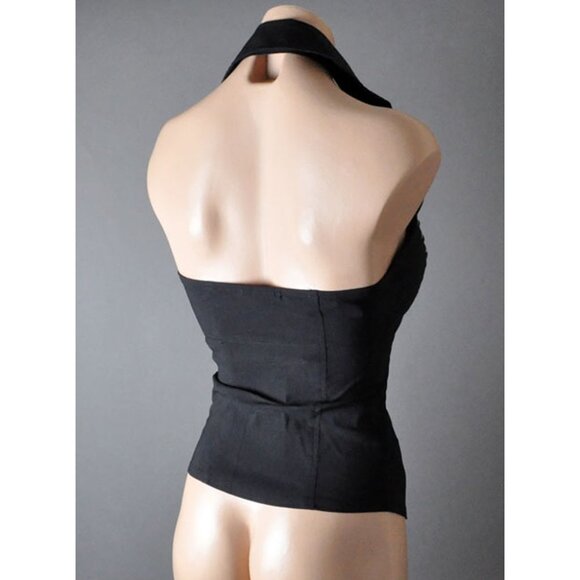 Jackets & Coats | Black Collar Womens Steampunk Halter Zipper Lace Up ...